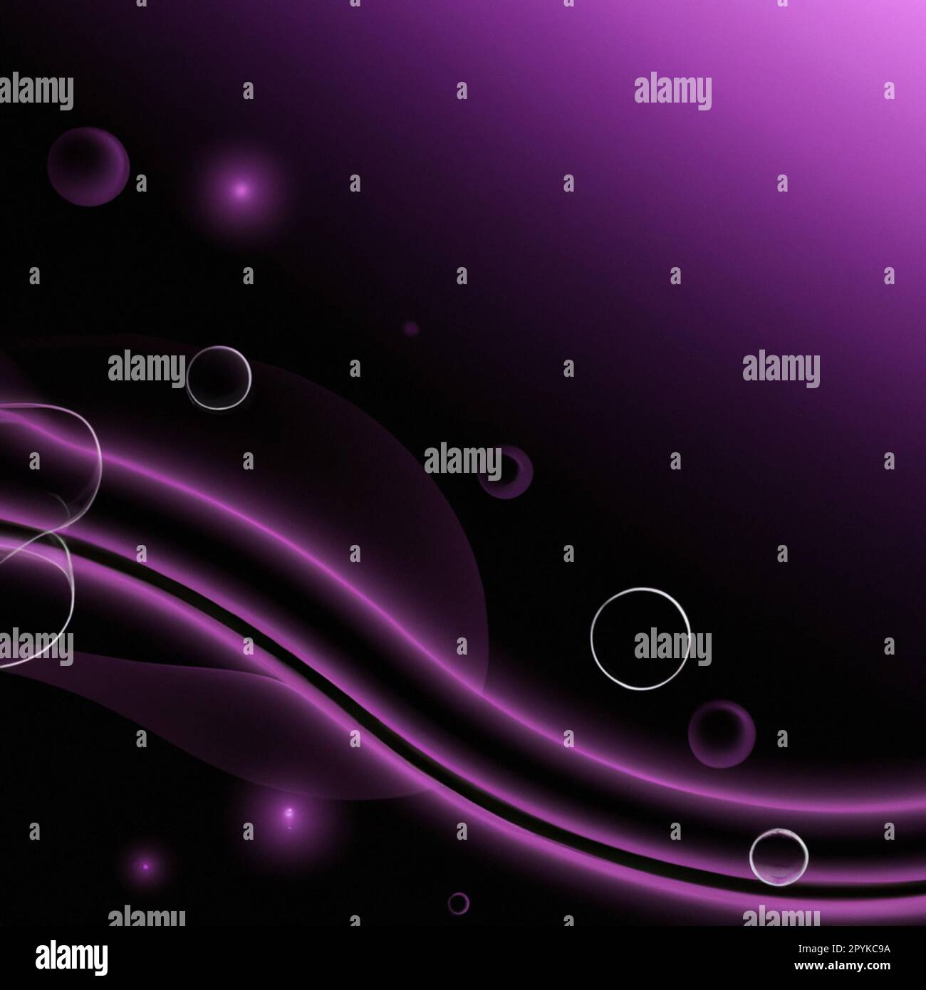 Volumetric purple bubbles on a black background, black purple gradient ...