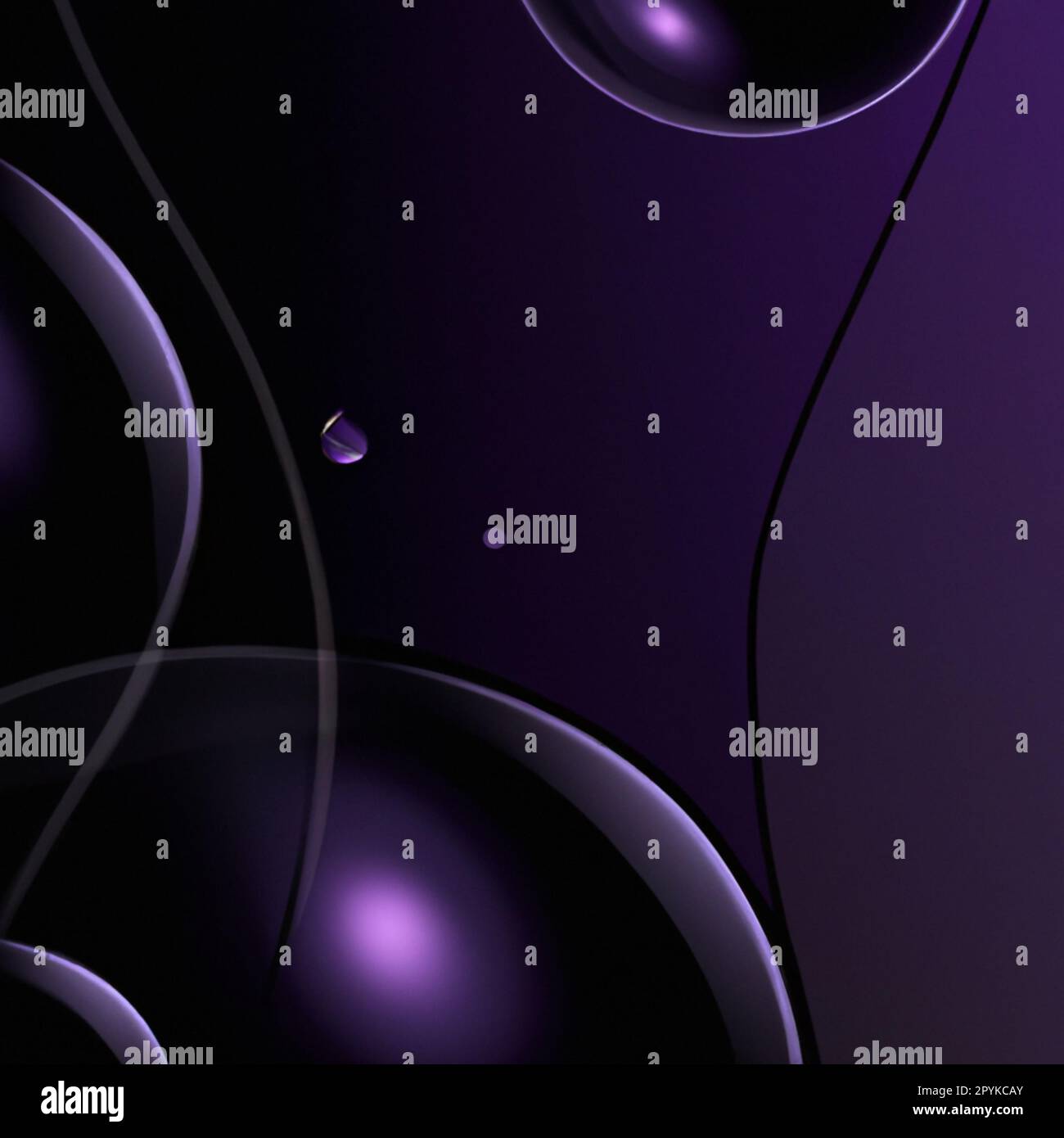 Volumetric purple bubbles on a black background, black purple gradient ...
