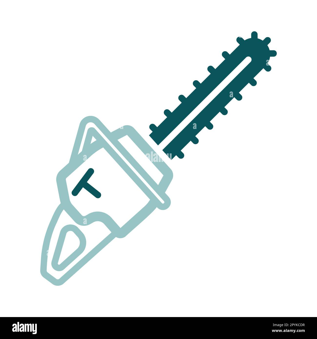 Garden chainsaw isolated vector icon. Graph symbol for agriculture ...