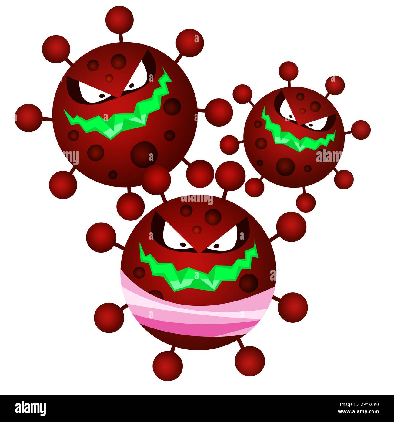 Dangerous corona virus, SARS pandemic risk concept. 3D illustration ...