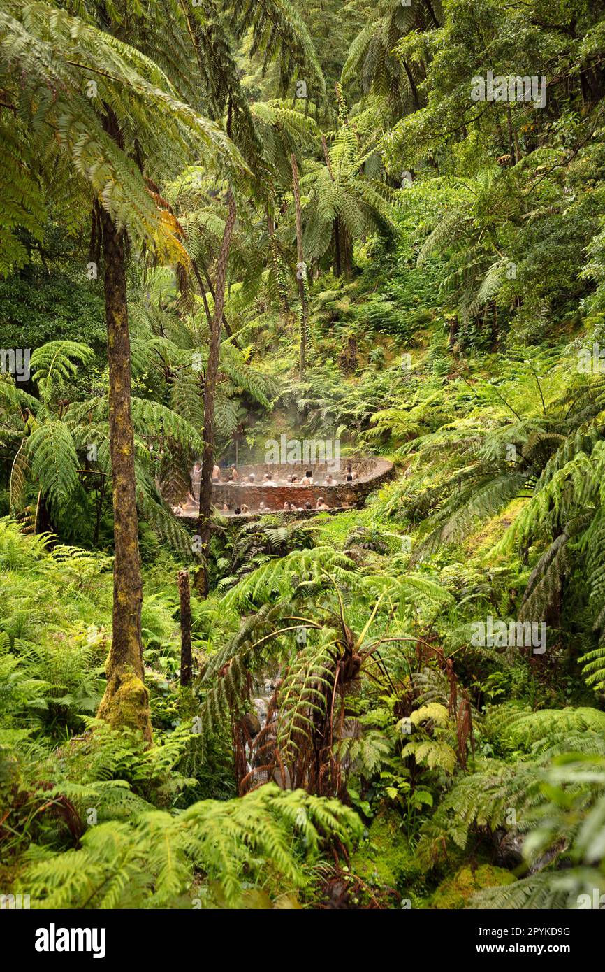 Portugal, Azores, Sao Miguel Island, Caldeira Velha hot spring ...
