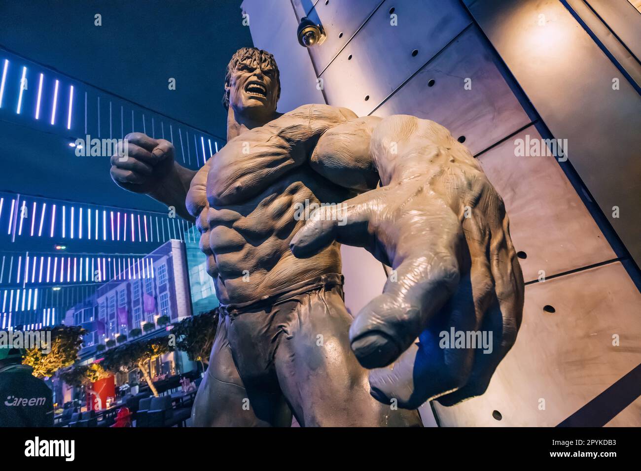 17 January 2023, Dubai, UAE: Furious Hulk sculpture at the entrance to ...