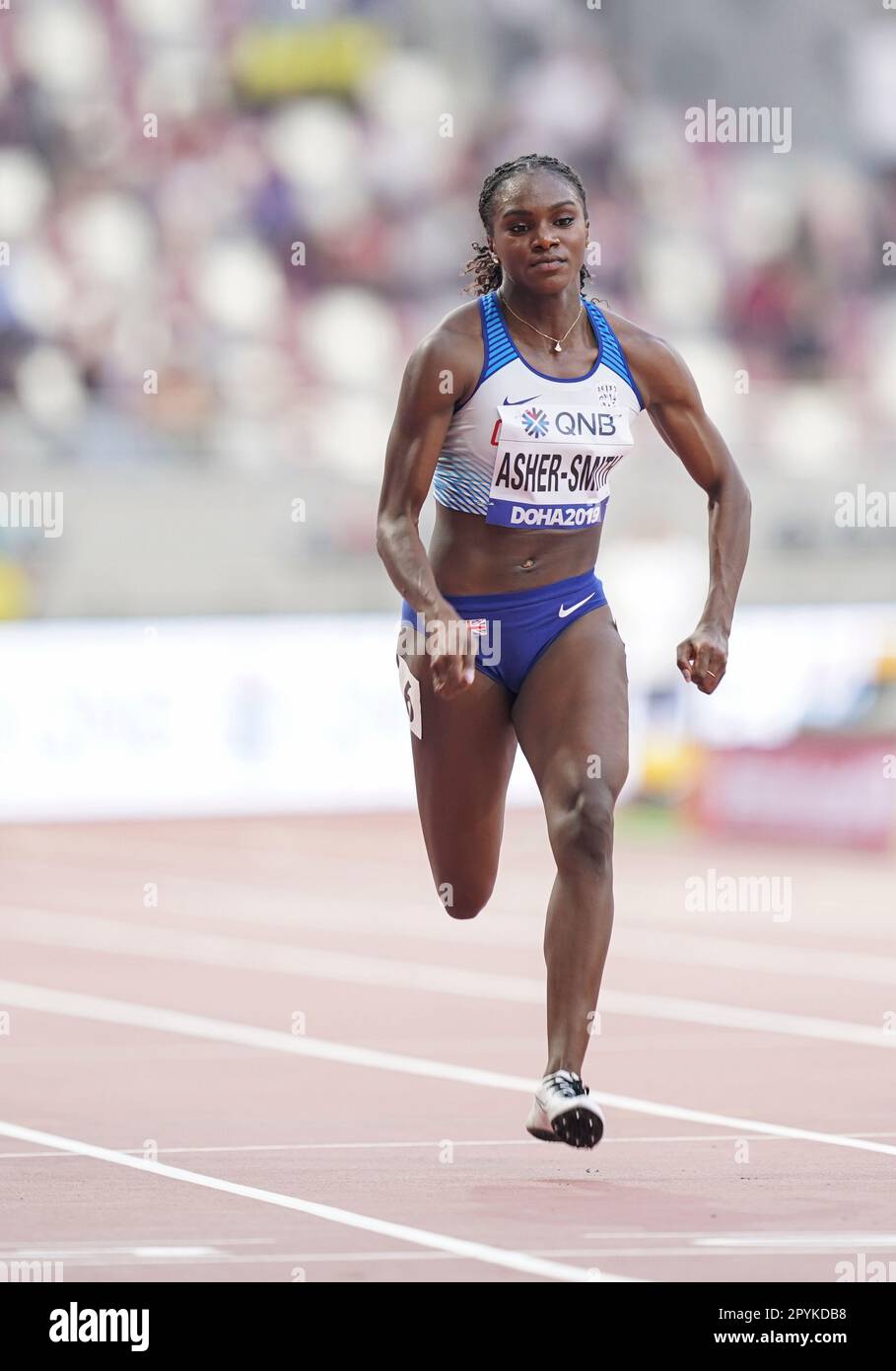 Dina Asher-Smith running the 100m at the 2019 World Athletics ... Dina Asher-Smith running the 100m at the 2019 World Athletics ...