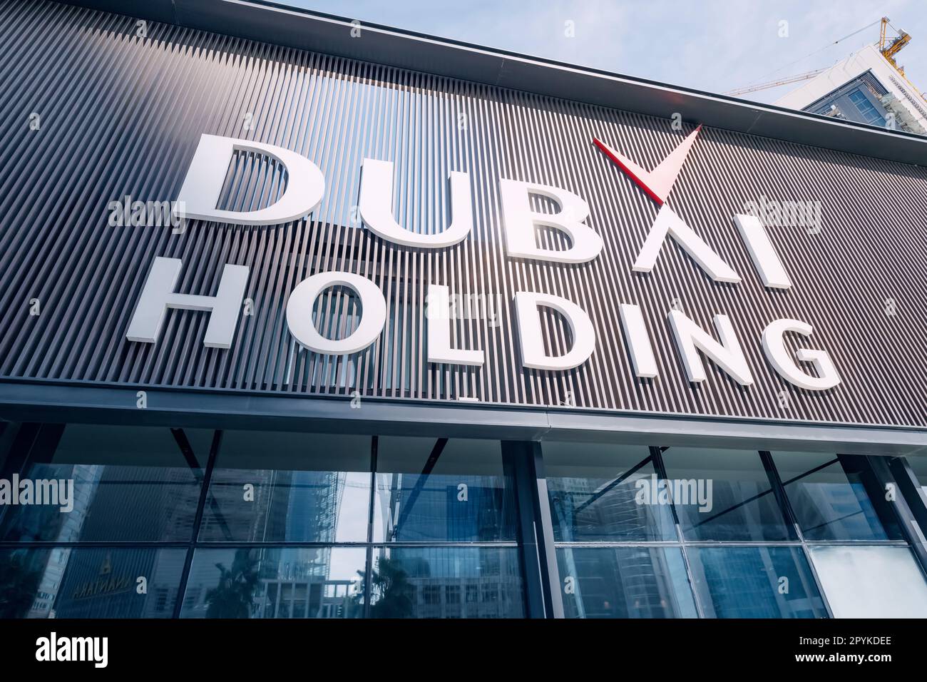 18 January 2023, Dubai, UAE: Dubai Holding investment company signage ...