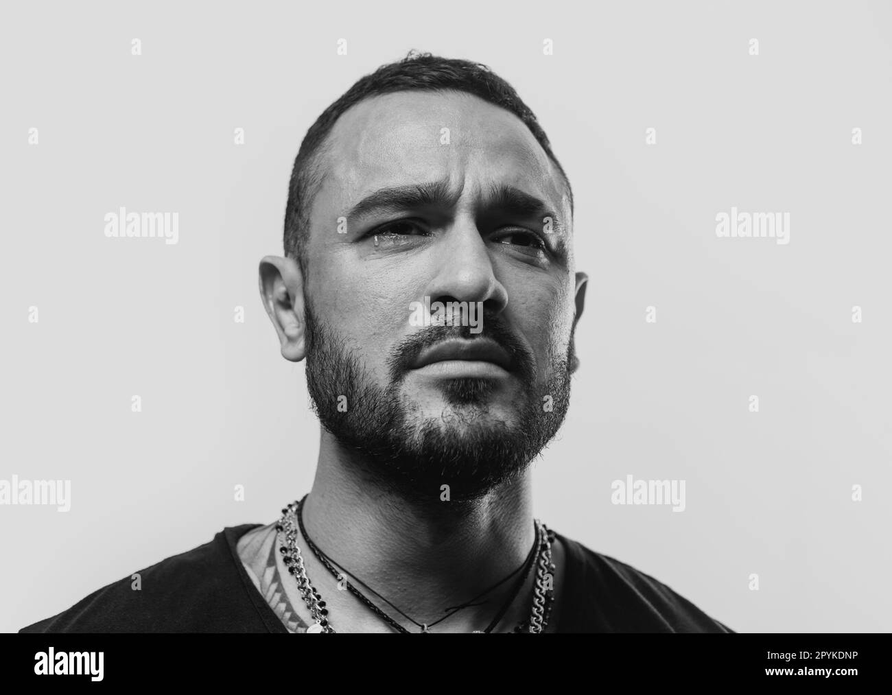 Lonely single man. Hispanic guy feeling lonely and melancholy. Sad face ...