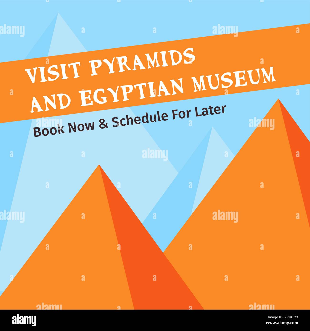 Egyptian museum exhibit, visit pyramids banner Stock Vector Image & Art ...