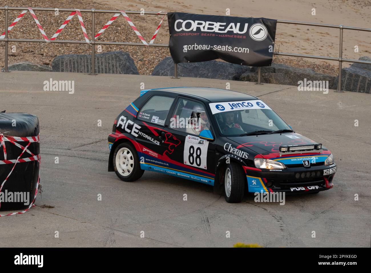 Bryan Cherrett racing a 1999 Peugeot 106 competing in the Corbeau Seats ...