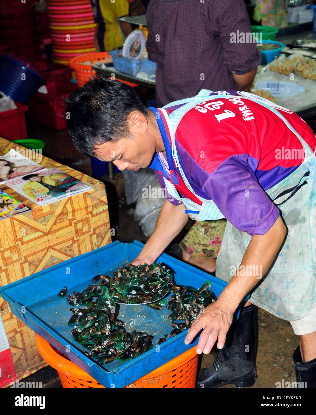The colorful Mae Klong Railway Market Southwest of Bangkok, Thailand ...