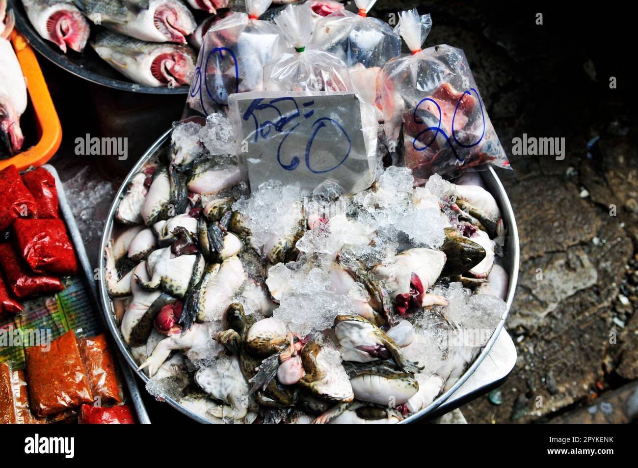 The colorful Mae Klong Railway Market Southwest of Bangkok, Thailand ...
