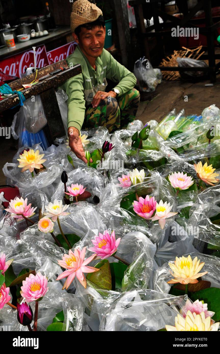 The colorful Mae Klong Railway Market Southwest of Bangkok, Thailand ...