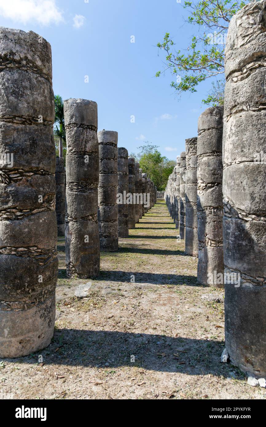 Group of a Thousand Columns, Chichen Itzá, Mayan ruins, Yucatan, Mexico ...