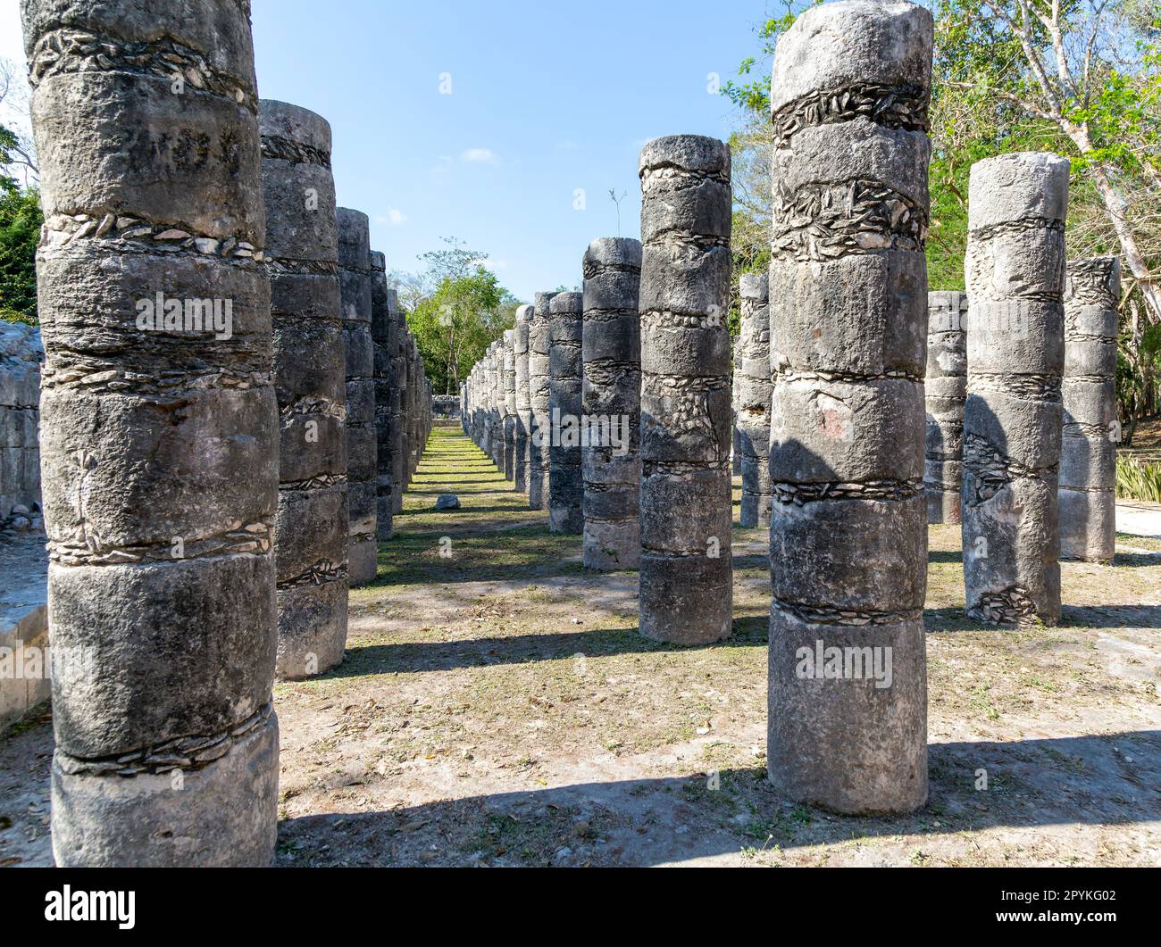 Group of a Thousand Columns, Chichen Itzá, Mayan ruins, Yucatan, Mexico ...