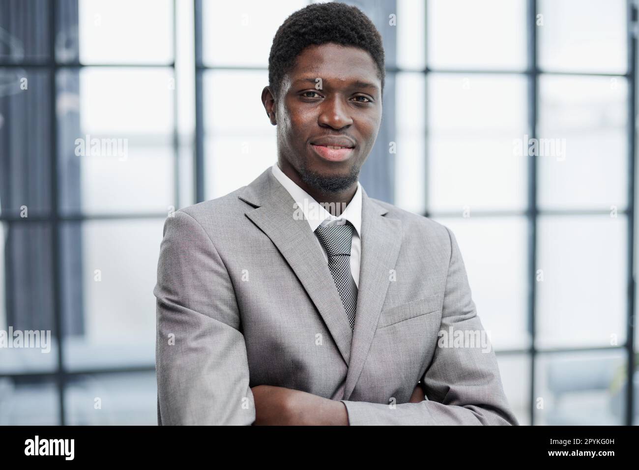 Happy african american young businessman in formal suit, portrait Stock ...
