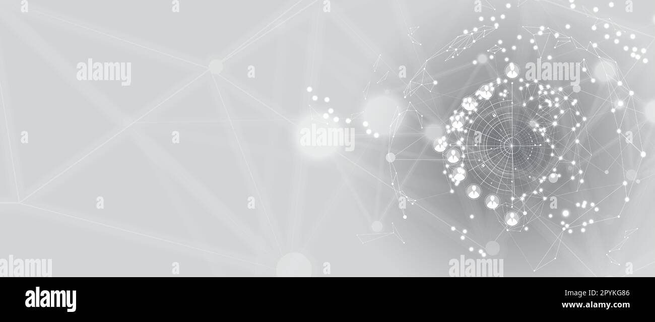 Abstract Artificial intelligence. Technology web background. Virtual ...