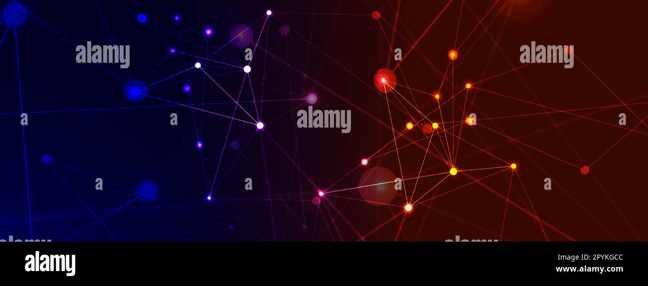 Neural network concept. Connected cells with links. High technology process. Abstract futuristic ...