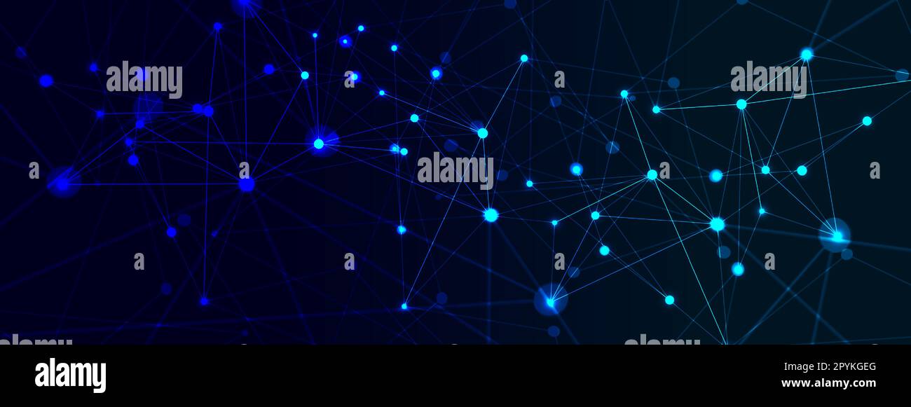 Neural network concept. Connected cells with links. High technology process. Abstract futuristic ...