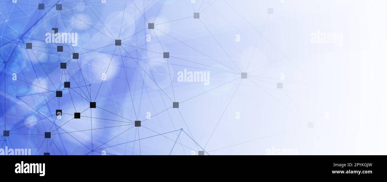 Neural network concept. Connected cells with links. High technology process. Abstract futuristic ...