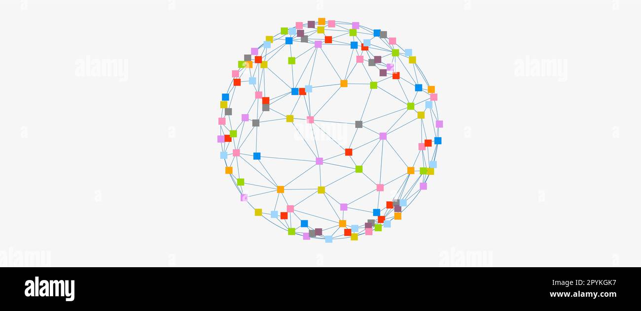 Neural network concept. Connected cells with links. High technology ...