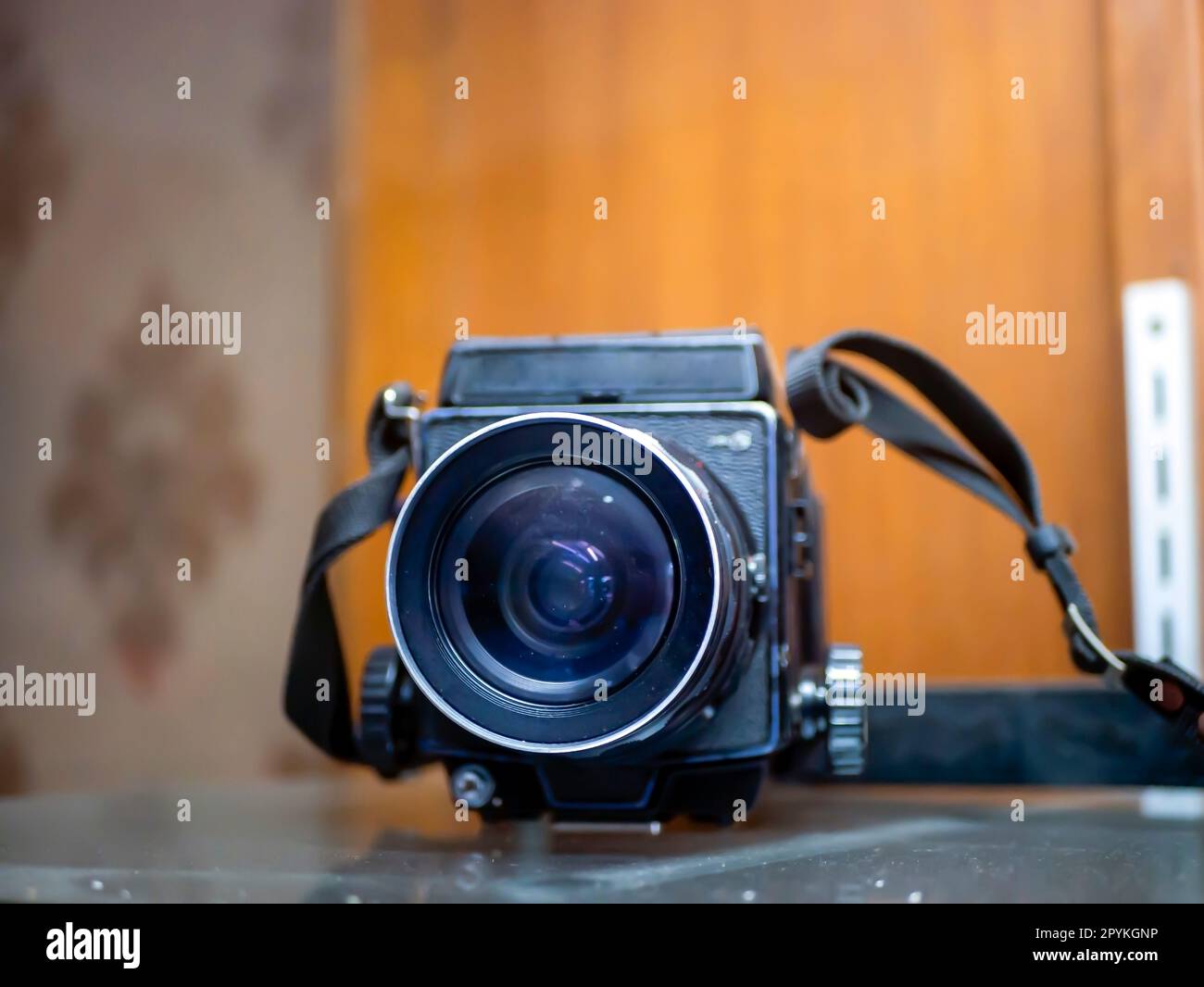 An old professional medium format camera, selected focus Stock Photo ...