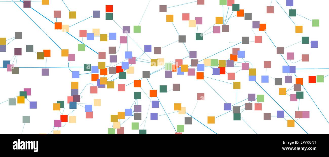 Neural network concept. Connected cells with links. High technology process. Abstract futuristic ...