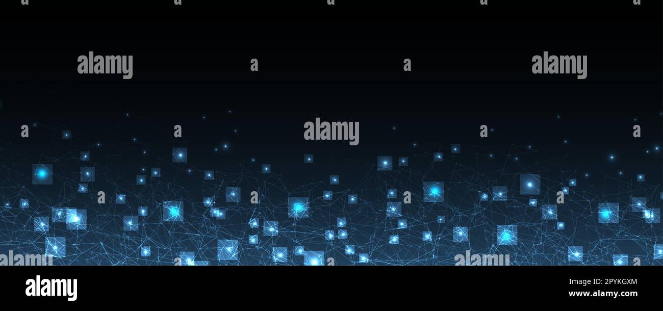 Neural network concept. Connected cells with links. High technology process. Abstract futuristic ...