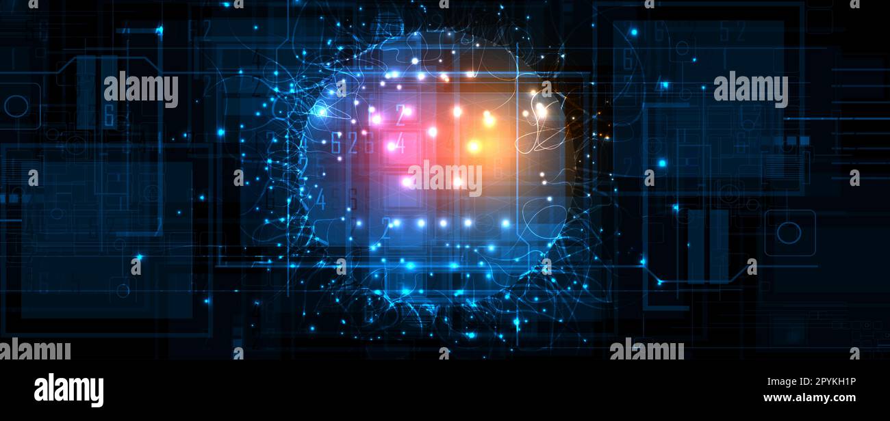 Conceptual technology illustration of artificial intelligence. Abstract ...