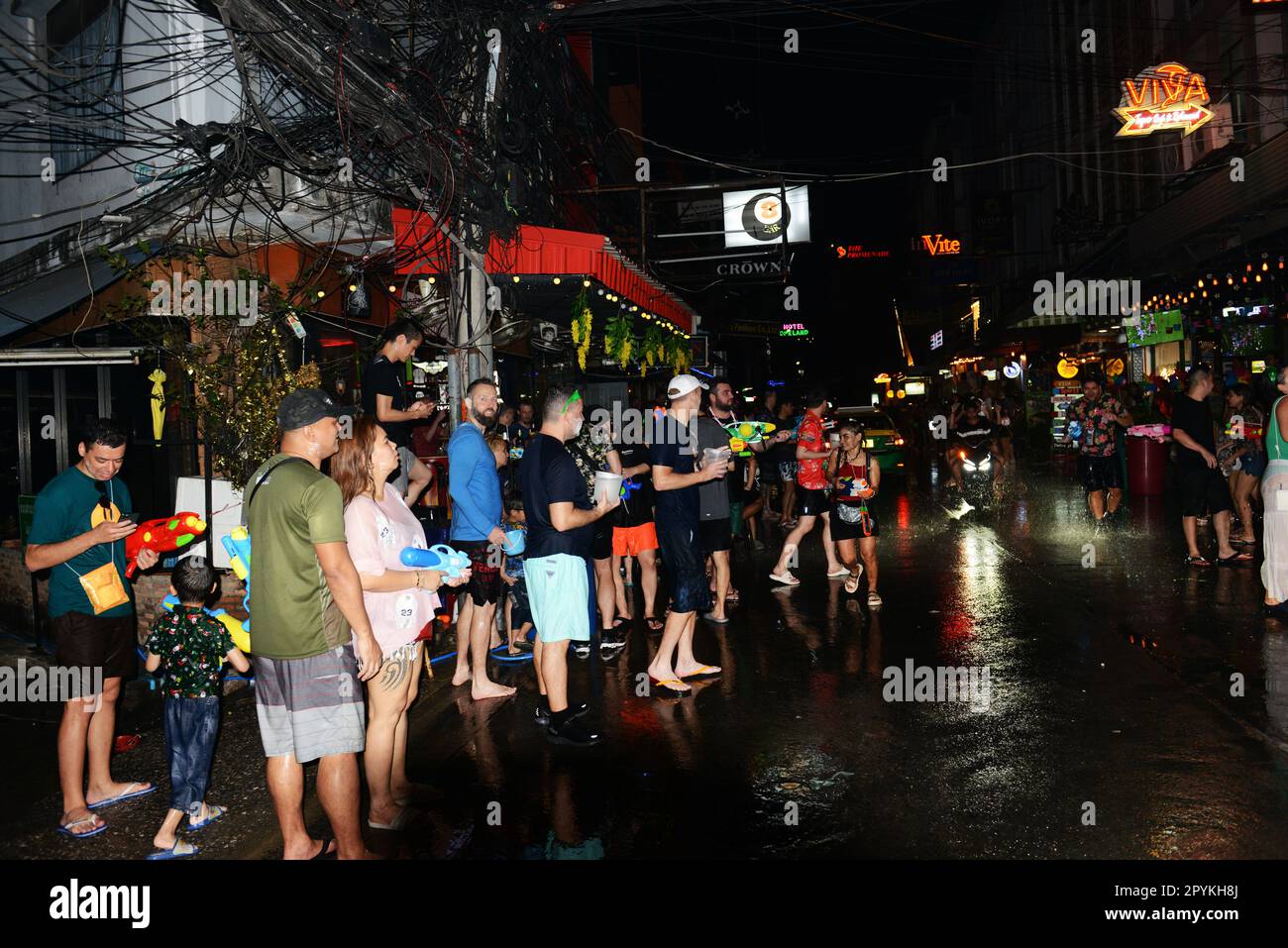 Celebrating Songkran ( Thai New Year ) by the bars on Soi 8 of ...