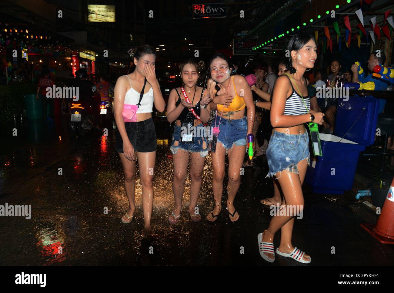 Celebrating Songkran ( Thai New Year ) by the bars on Soi 8 of ...