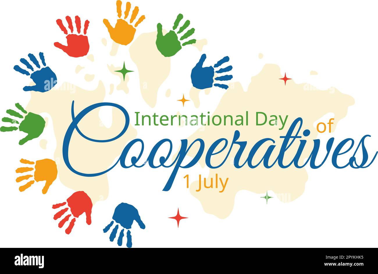 International Day of Cooperatives Vector Illustration with Hand, Earth ...