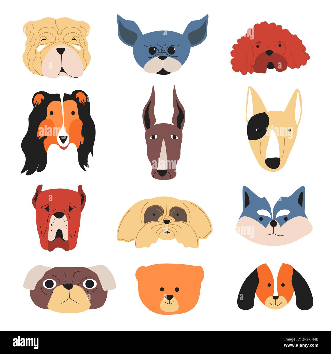 Dog breeds, purebred or stray canine animals Stock Vector Image & Art ...