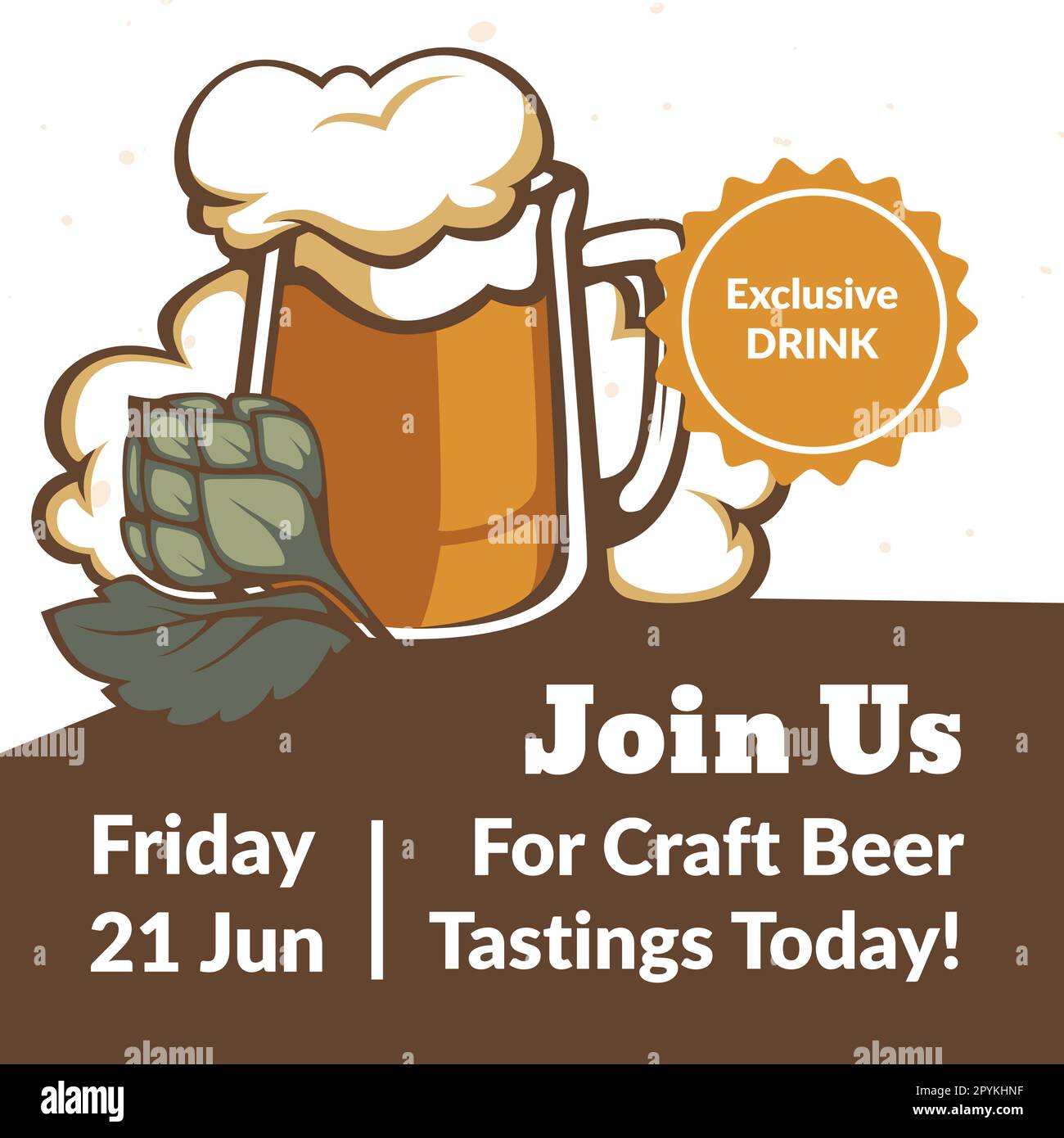 Craft beer tasting today, exclusive drink banner Stock Vector Image ...