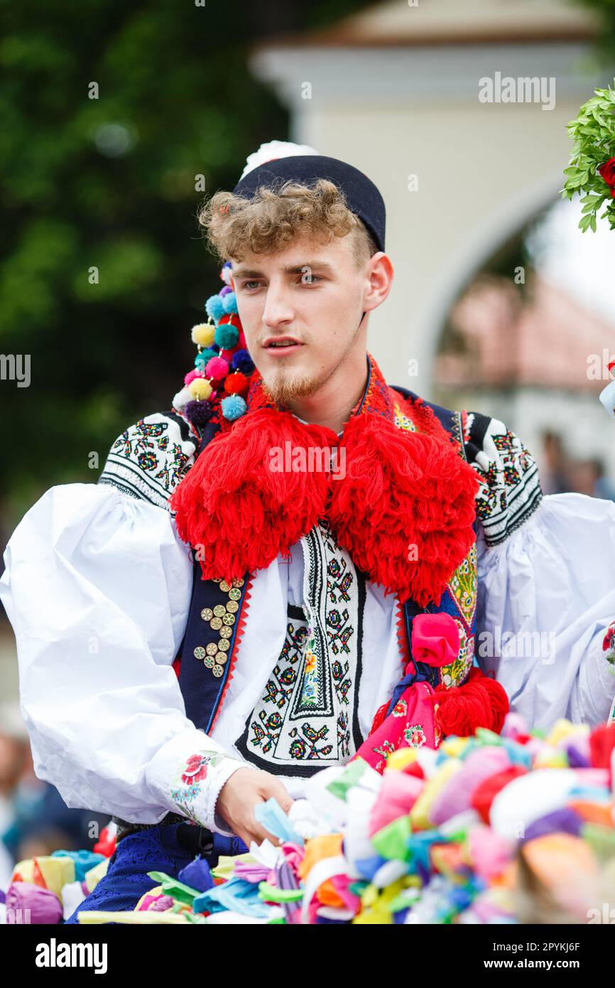 VLCNOV, CZECH REPUBLIC - MAY 29, 2022: Man dressed in traditional ...