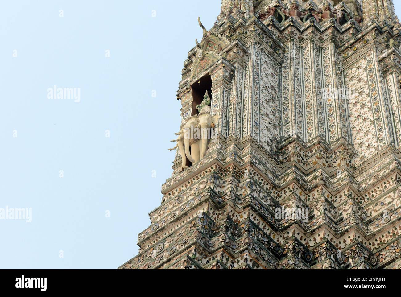 The ancient Vedic god Indra and three-headed Erawan (Airavata ...