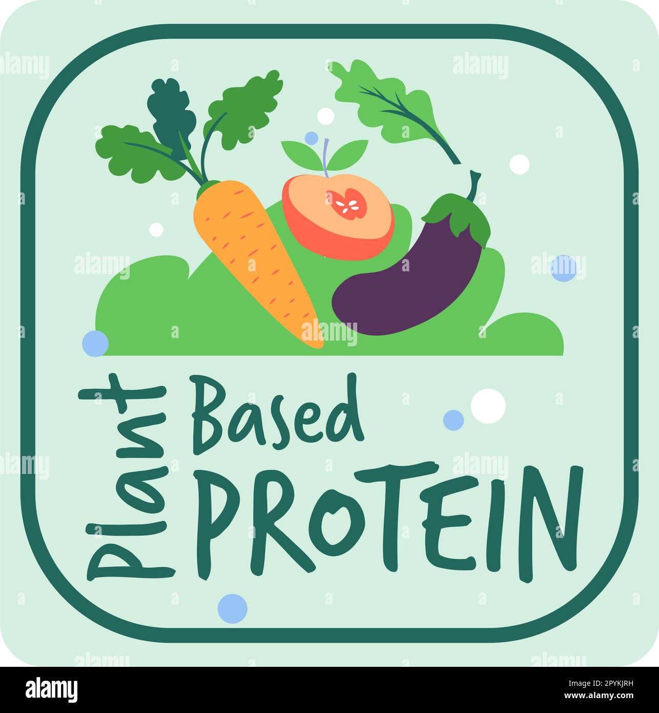 Plant based protein, food label or emblem vector Stock Vector Image ...