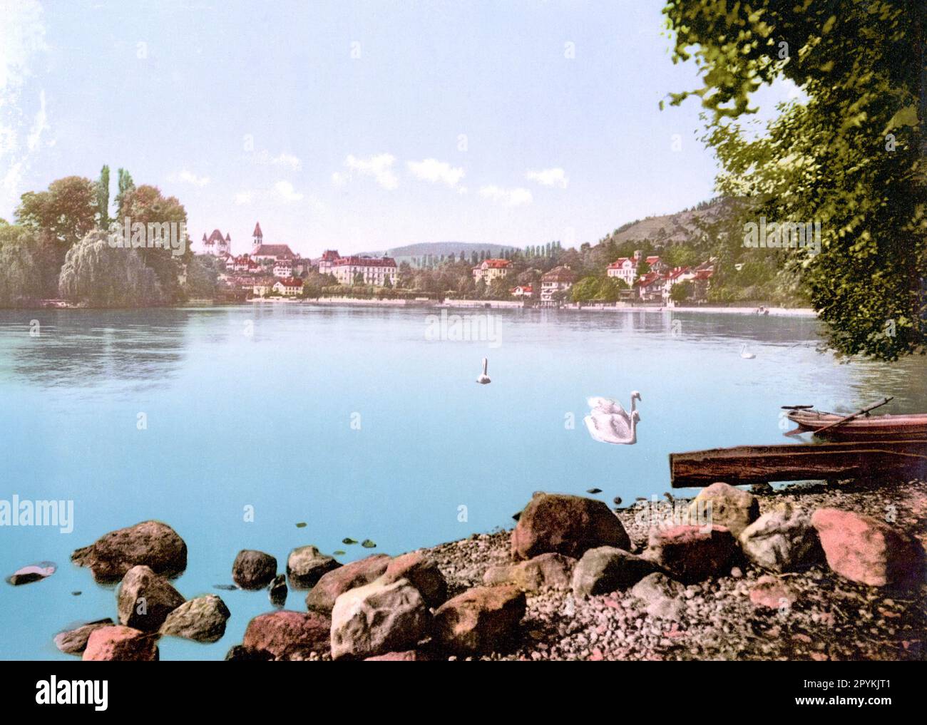 Lake Thun, Thun, Bern, Switzerland 1890 Stock Photo - Alamy