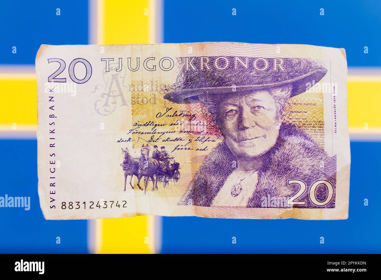 Old 20 Swedish Krona banknot - tjugo kronor - Invalid 20-krona banknote ...