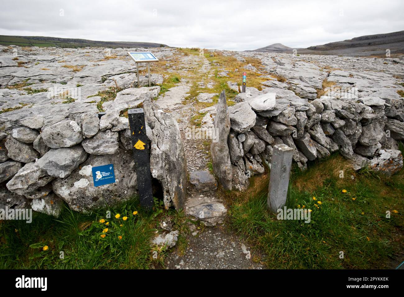 squeeze stile in dry stone wall part of walking route through the ...