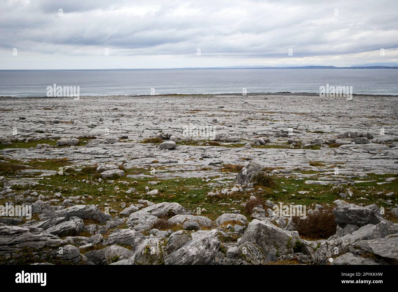 limestone pavement next to the coast of galway bay the burren county ...