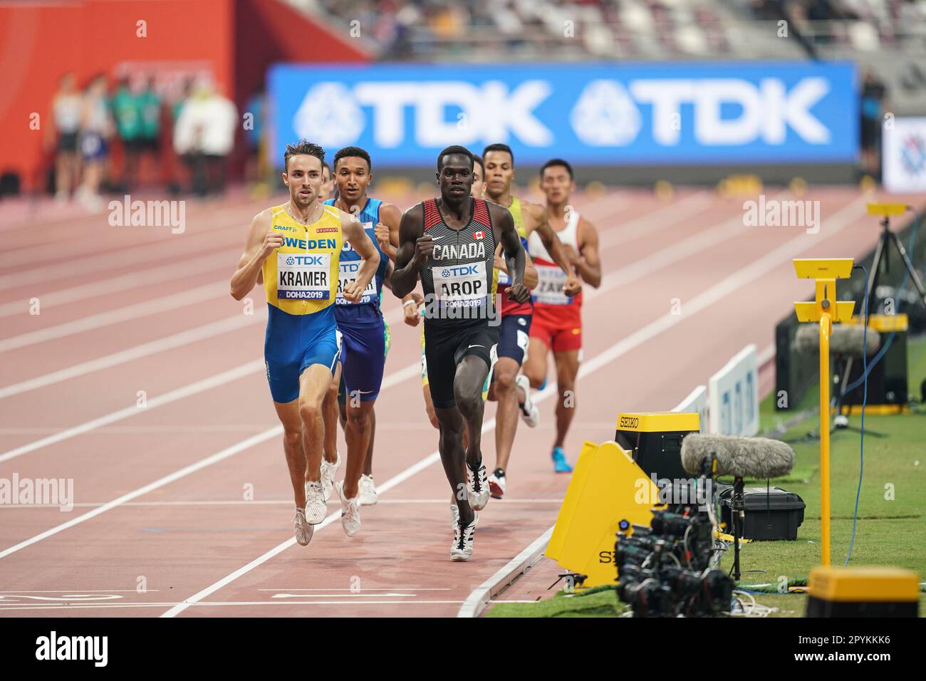 Andreas Kramer running the 800m at the 2019 World Athletics ...