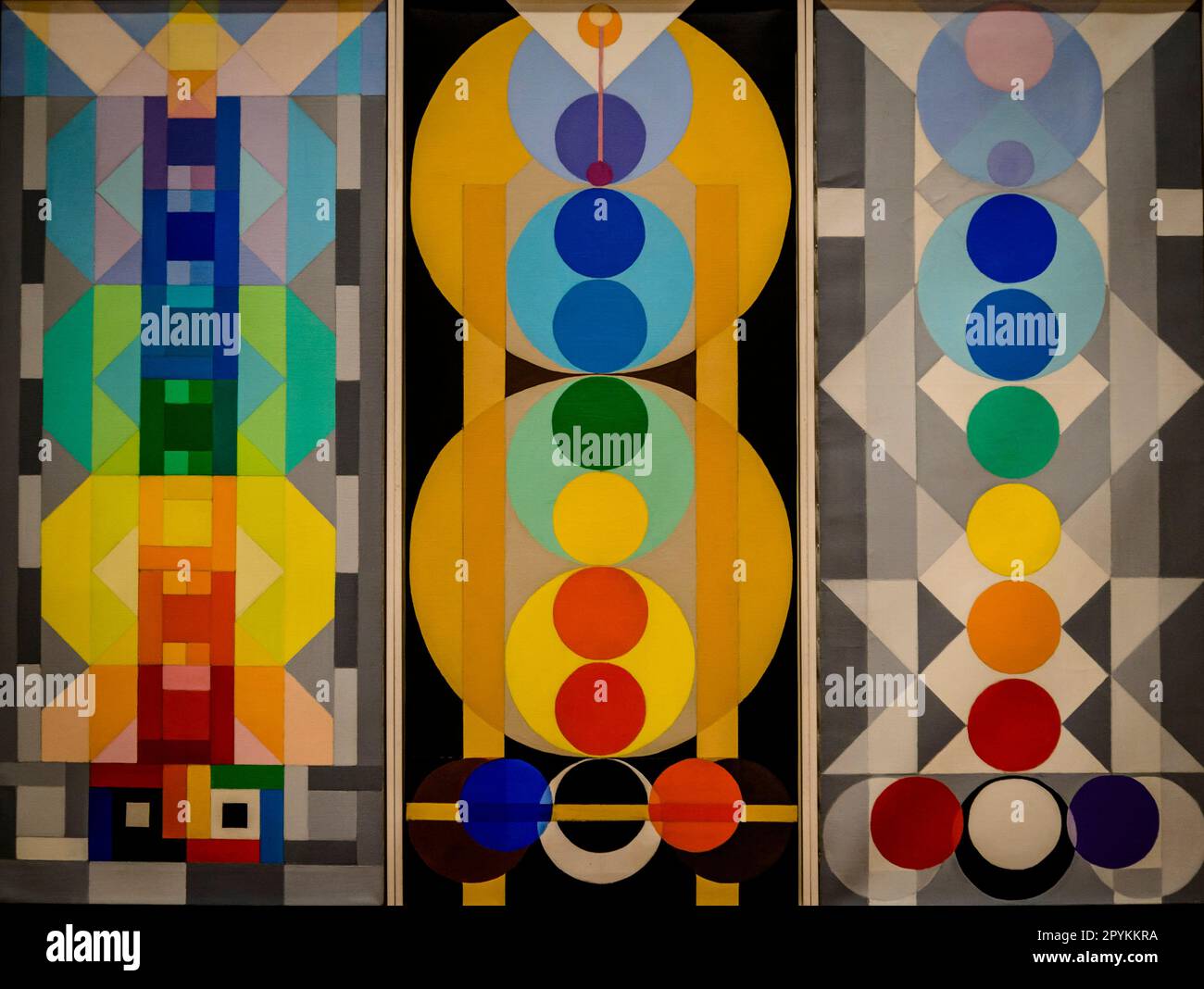 Tryptych Number 700, 1961, Charmion von Wiegand abstract painting ...