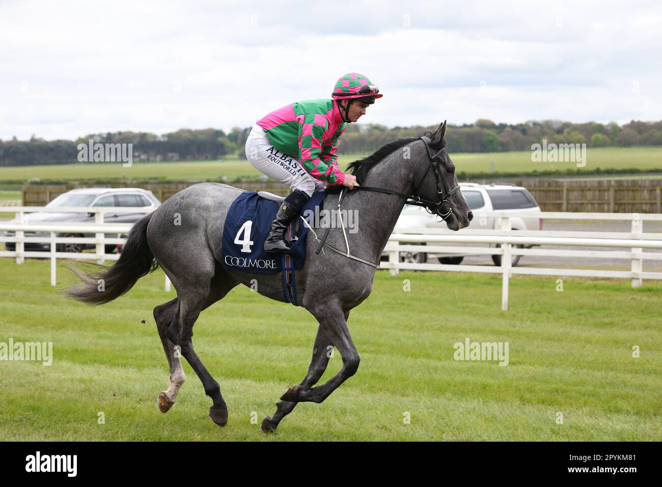 Duke Of Leggagh with Jockey Gary Carroll up canters to the start of the ...