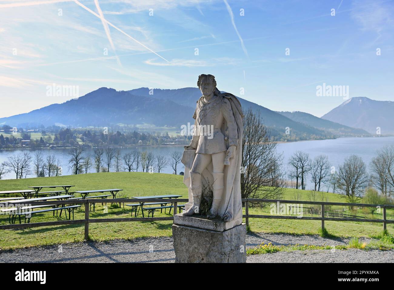 Gmund, Deutschland. 04th May, 2023. View over Lake Tegensee towards the ...