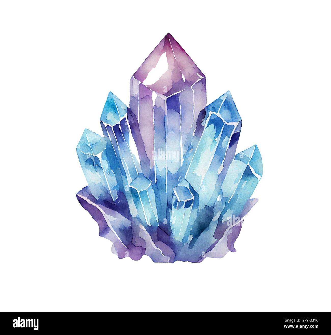 Watercolor Gems collection. Semiprecious crystals. Mystical ...