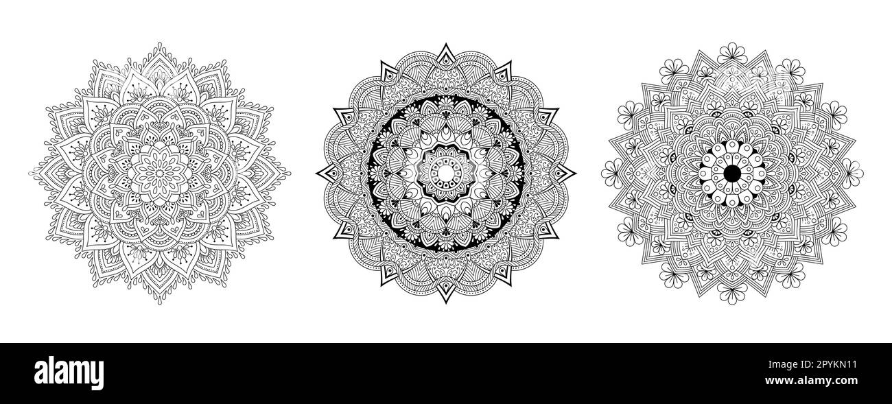 Mandala mehndi flower pattern for Henna drawing and tattoo, patterns ...