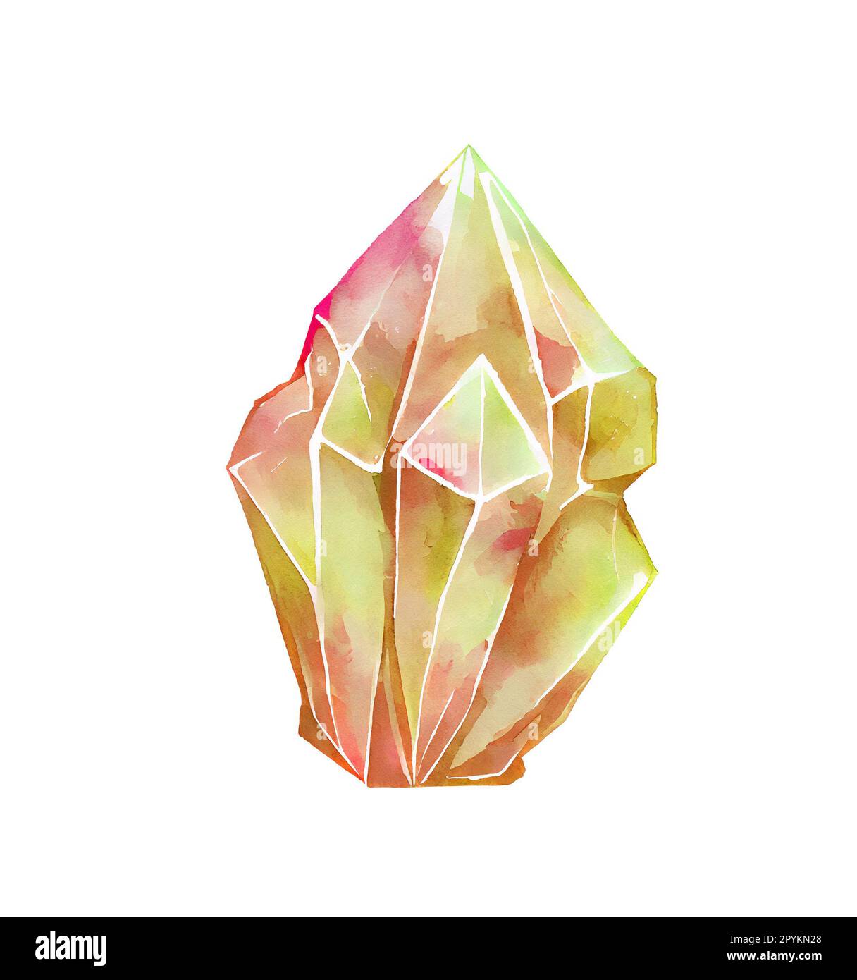 Watercolor Gems collection. Semiprecious crystals. Mystical ...