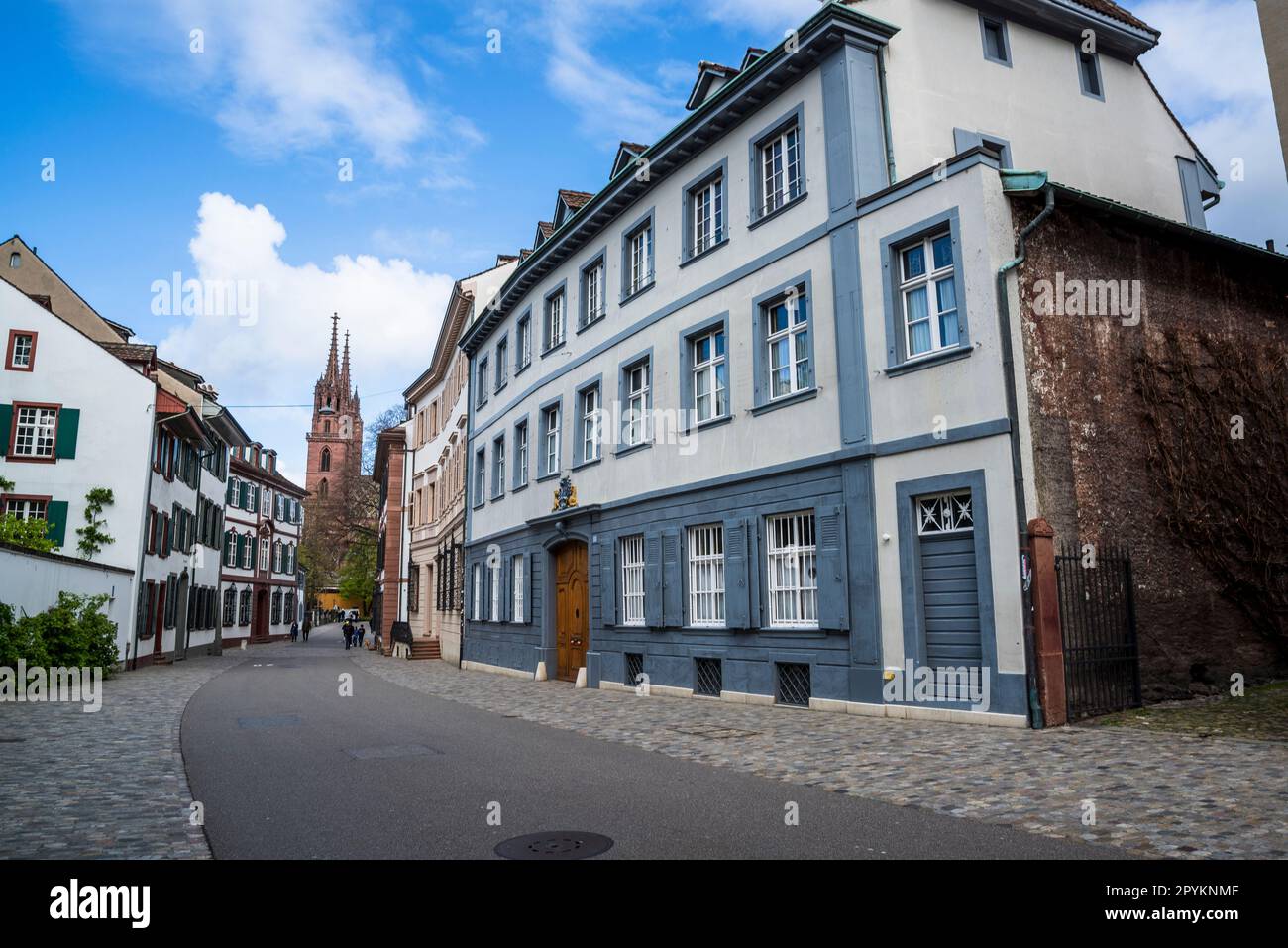Beautiful historic architecture in the pedestrianised Old Town, Basel ...