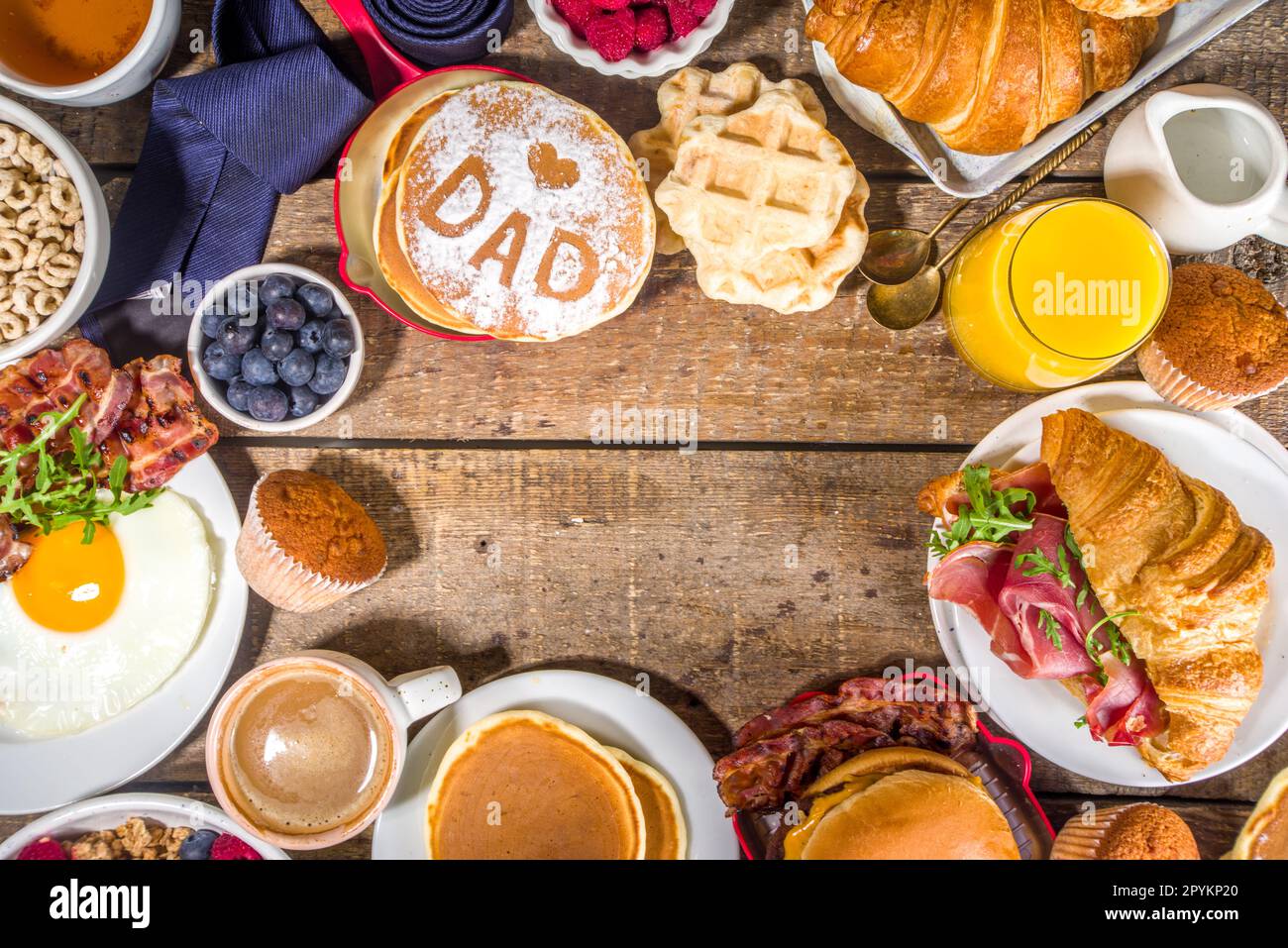 Fathers day Brunch restaurant invitation concept. Various Daddy Man Day ...