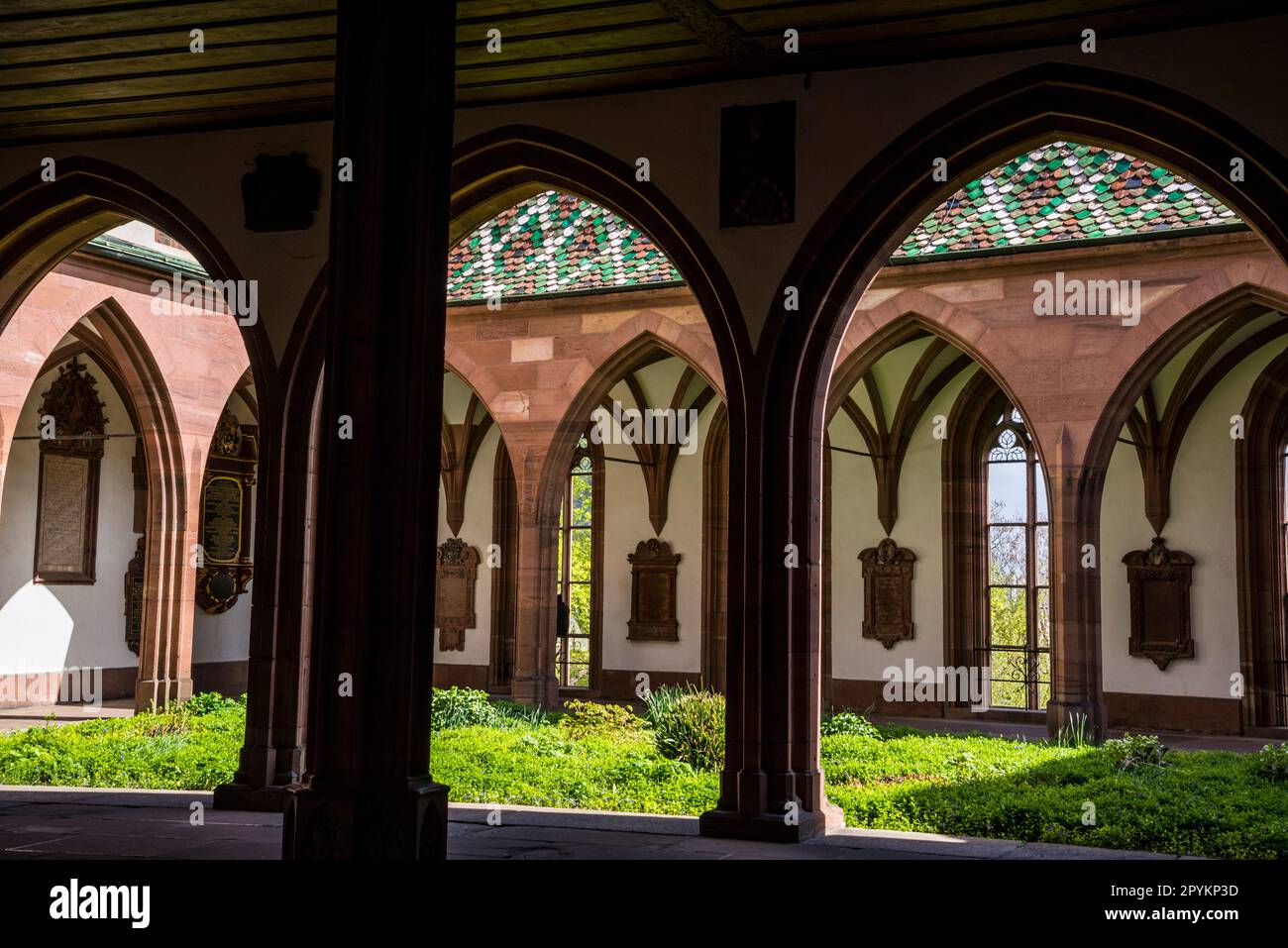 Cloister, Basel Minster, originally a Catholic cathedral and today a ...