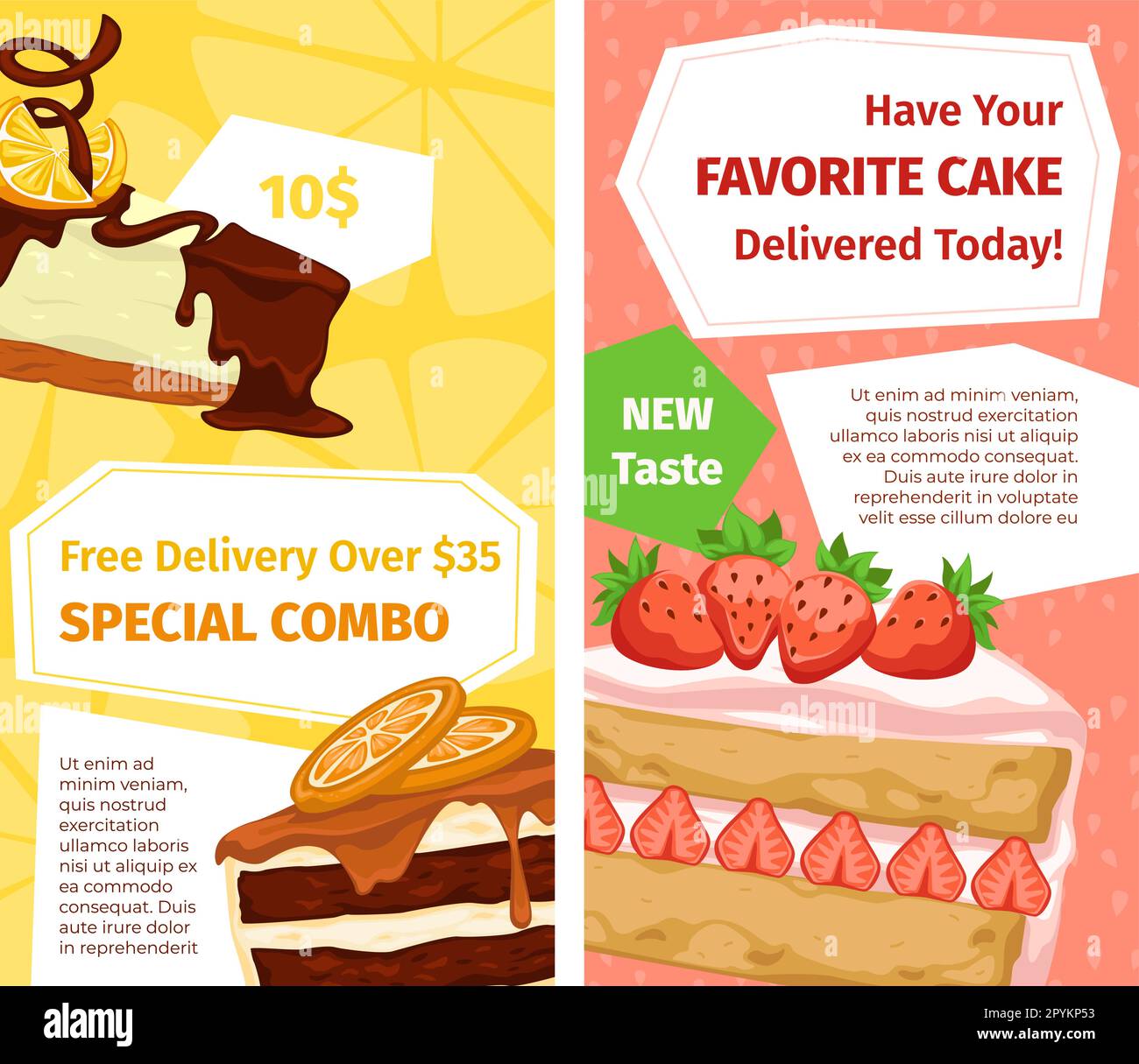 Free delivery on your favorite cake, pastry banner Stock Vector Image ...