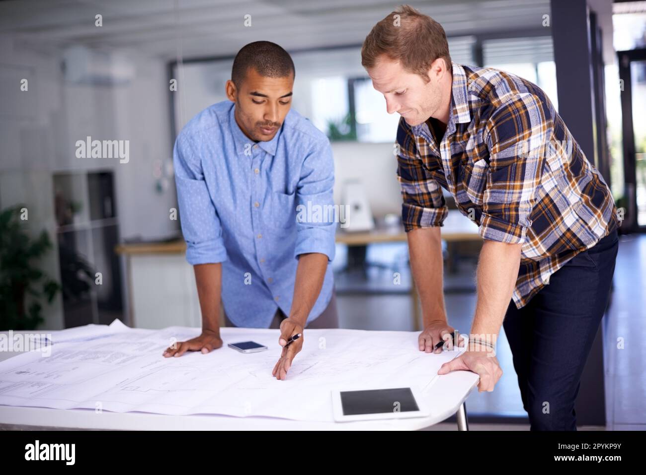 We have space to adjust this section...two young architects working on ...
